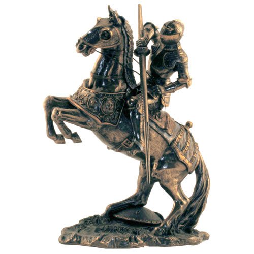 Medieval Knight On Horse Rearing