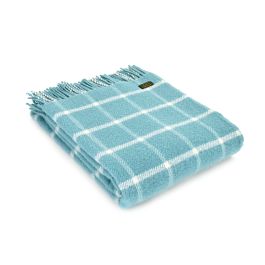 Buy Blue Check Wool Throw| English Heritage