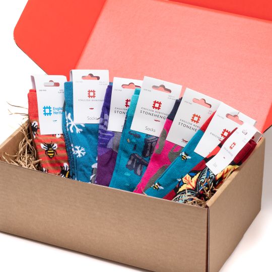 Seven Days of English Heritage Socks Hamper - Small UK 4 - 7